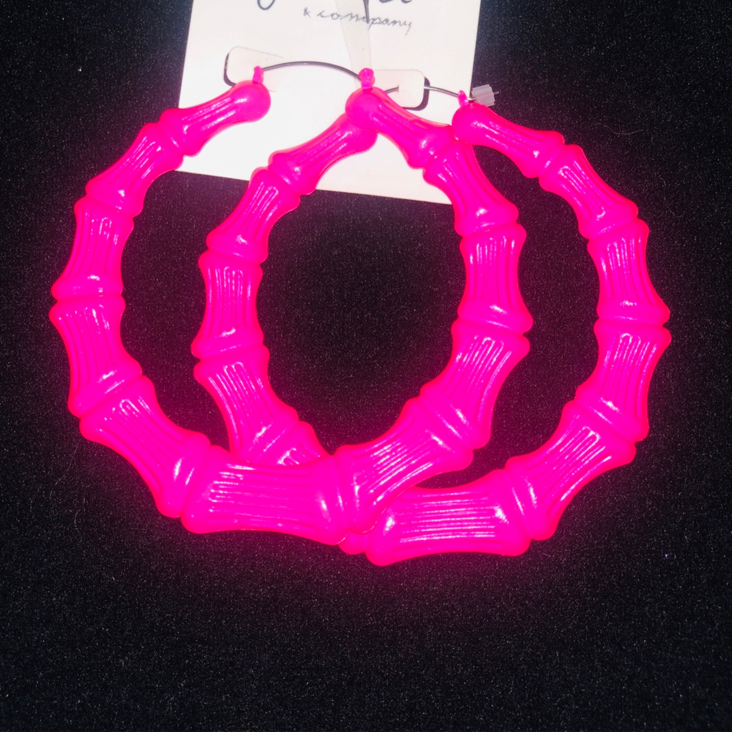 Neon-Pink “Bam Bam” Hoops | Shop With B.A.M